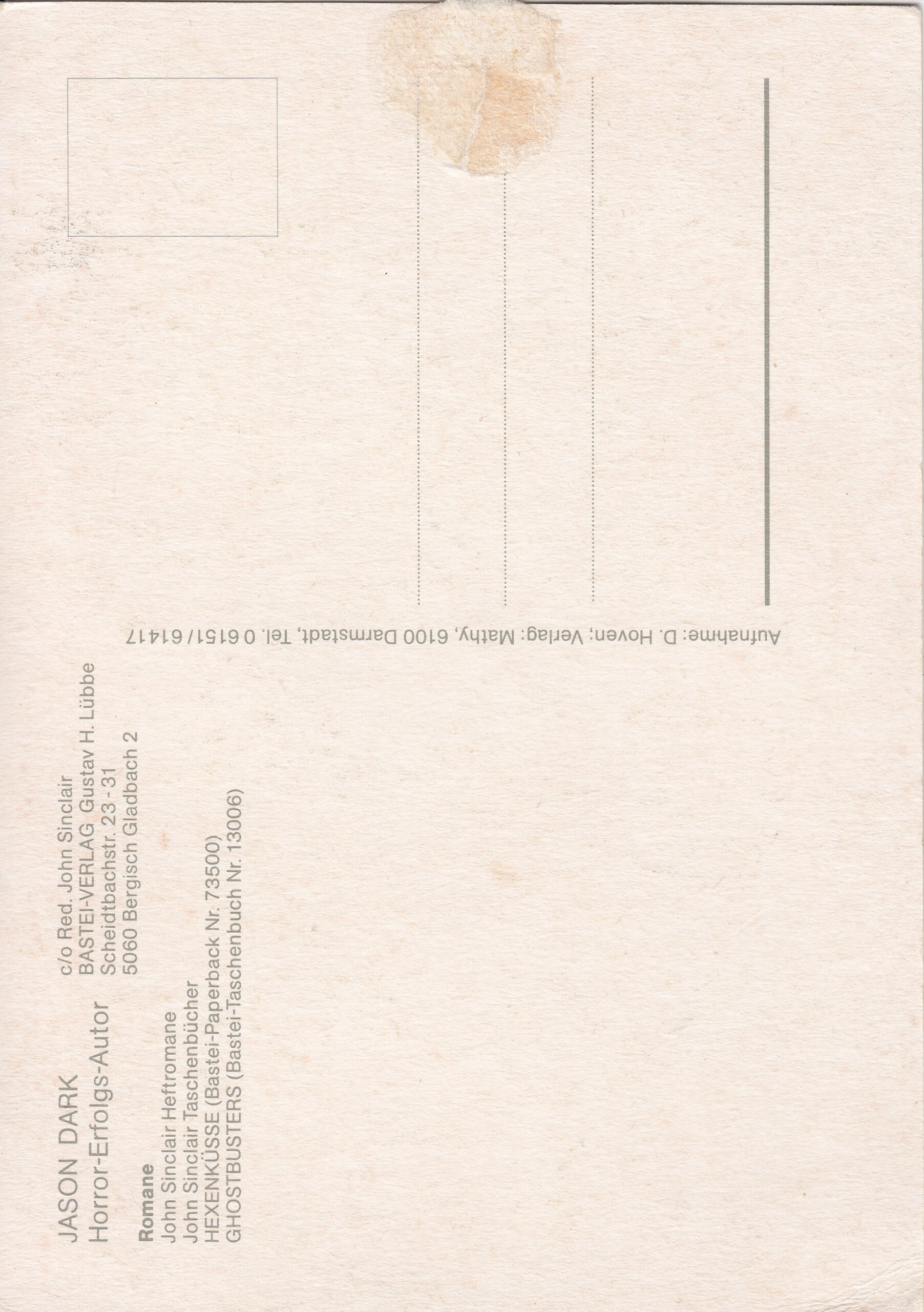 Autogrammkarten – John Sinclair Museum